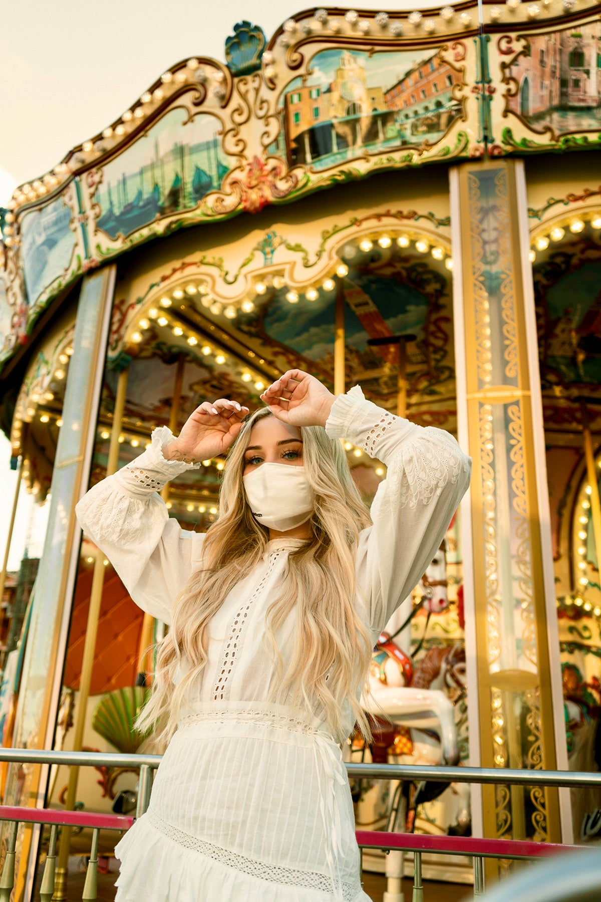 Cotillion - White Face Mask – High Silk Society